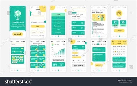 Set Ui Ux Gui Screens Education เวกเตอรสตอก ปลอดคาลขสทธ 1473999863 Shutterstock