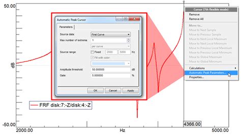 simcenter testlab automatic peak valley cursor