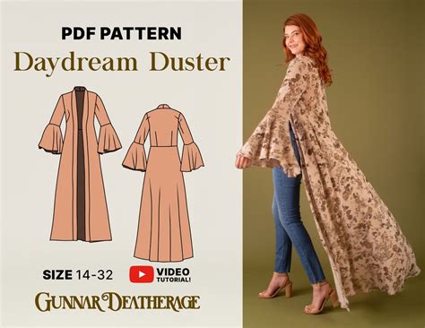 Maxi Duster Wrap Pattern Instant Download Duster Kimono Pdf