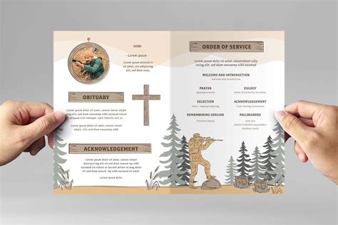 Hunting Funeral Funeral Template Flyer Templates ~ Creative Market