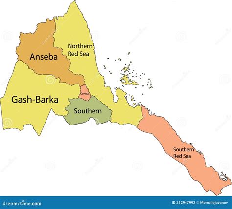 Pastel Map Of The State Of Eritrea Stock Vector Illustration Of Coat Flag 212947992