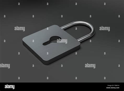 Three Dimensional Rendering Metal Encryption Lock With Tech Background