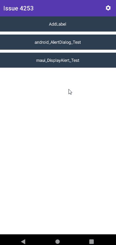 Displayalert Bug · Issue 4253 · Dotnetmaui · Github