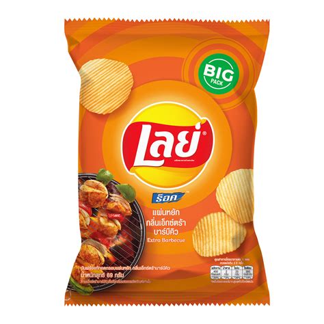 เลย์ ร็อค มันฝรั่งแท้ทอดกรอบแผ่นหยัก กลิ่นเอ็กซ์ตร้าบาร์บีคิว 69 ก Big C Online