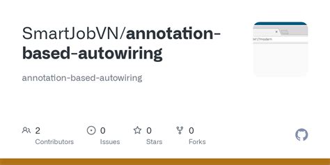 GitHub SmartJobVN Annotation Based Autowiring Annotation Based Autowiring