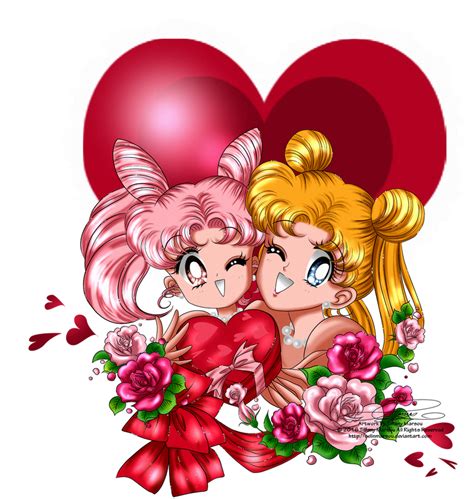 Valentine Usagi And Chibiusa By Selinmarsou On Deviantart