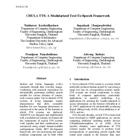 Chula Tts A Modularized Text To Speech Framework Acl Anthology