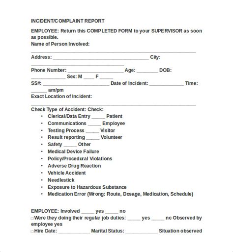 Osha Incident Report Template