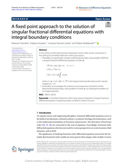 Pdf A Fixed Point Approach To The Solution Of Singular Fractional
