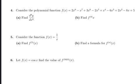 Solved 4 Consider The Polynomial Function F 2x8 2