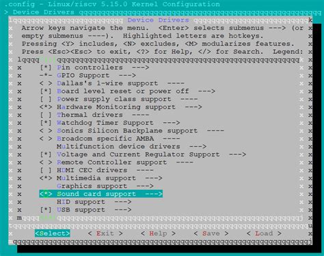 Kernel Menu Configuration