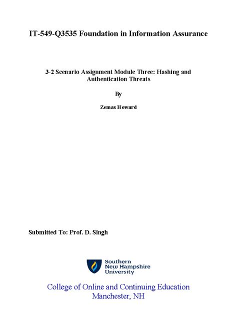 3 2 Scenario Assignment Module Three Hashing And Authentication Threats