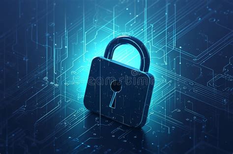 Tech Protection Padlock On Circuit Board Illustrating Cyber Security Concept Stock Illustration