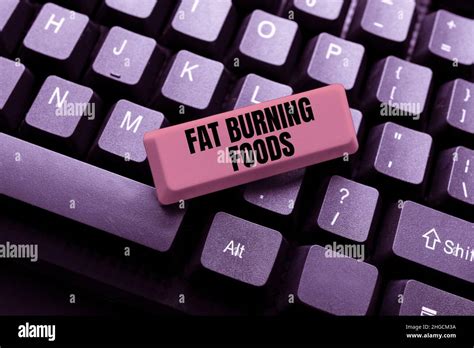 Sign Displaying Fat Burning Foods Concept Meaning Produce Fat Loss By