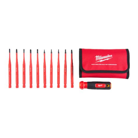Milwaukee Insulated 10 In 1 Multi Bit Screwdriver Set