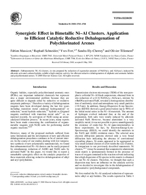 Pdf Cheminform Abstract Synergistic Effect In Bimetallic Ni Al Clusters Application To