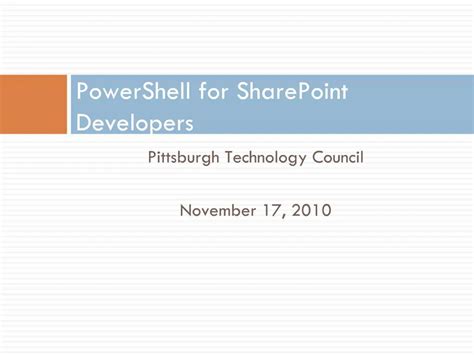 ppt powershell for sharepoint developers powerpoint presentation free download id 631755