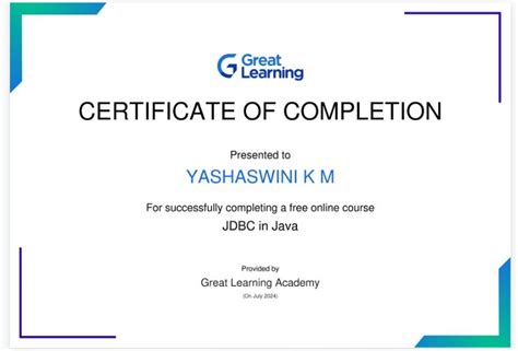 Yashaswini K M On Linkedin Hey Connections Im Glad To Share That I Have Obtained Jdbc