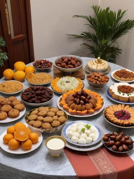 Premium Photo Eid Dinner Table With Festive Decor