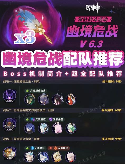 六六游戏 原神63｜幽境危战配队推荐，又是机制怪😵‍💫 【笨笨的铲屎官】 Facebook