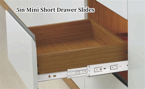 2pcs Mini Short Drawer Slides 5in Full Extension Undermount Cabinet