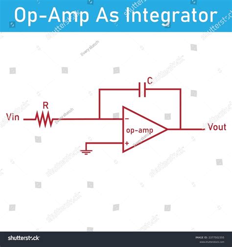 Op Amp As A Integrator Circuit Diagram Vector Royalty Free Stock Vector 2377502355