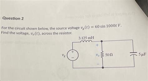 solved for the circuit shown below the source voltage