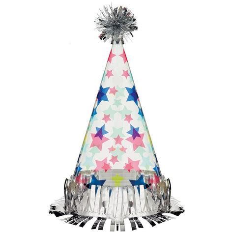 Modern Birthday Starry Plastic Party Hat 10 5in Party City