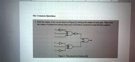 The Common Questions Find The Output Of The Circuit Shown In Figure 1