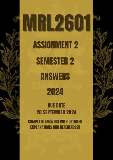 Mrl2601 Assignment 2 Semester 2 2024 Answers Due Date 20 September