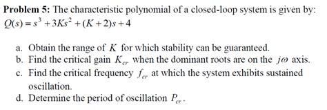 Solved Problem 5 The Characteristic Polynomial Of A
