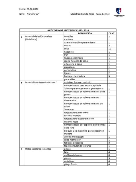 Ejemplo De Inventario Pdf