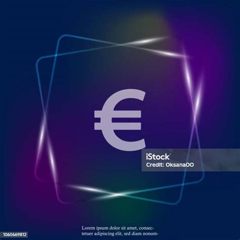 유로 기호의 벡터 네온 빛 이미지입니다 벡터 일러스트 레이 션 유로입니다 레이어 그룹화 쉽게 편집 그림에 대 한 디자인에 대 한 Championship에 대한 스톡 벡터