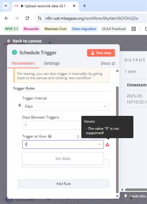 What Issue With Trigger At Hour In Schedule Node Ver 1831 Questions N8n Community