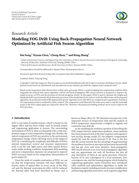 Pdf Modeling Fog Drift Using Back Propagation Neural Network