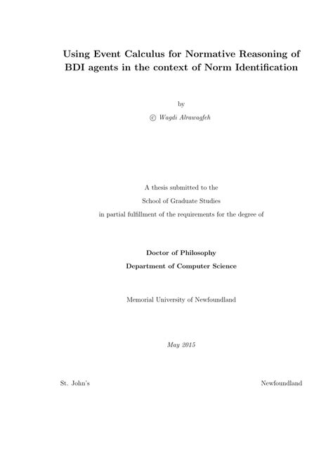 Pdf Using Event Calculus For Normative Reasoning Of Bdi Agents In The