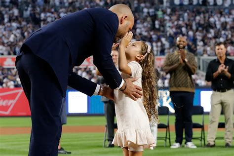 Derek Jeter Joined By 3 Daughters At Yankee Stadium During Hall Of Fame