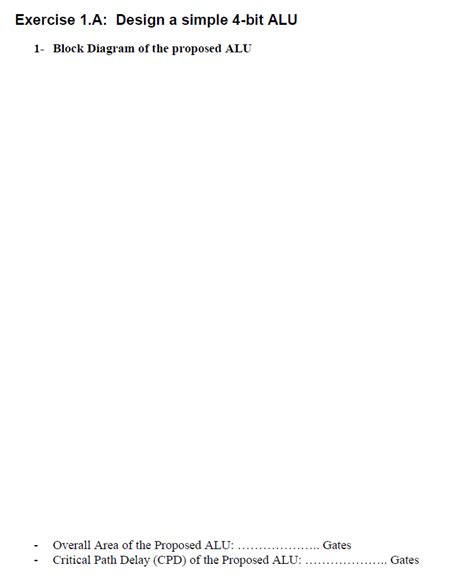Solved Exercise 1 Design A Simple 4 Bit ALU Design And Chegg Com