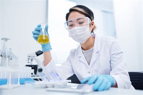 Premium Photo Lab Technician Processing Specimen