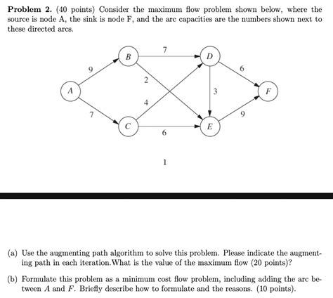Problem 2 40 Points Consider The Maximum Flow