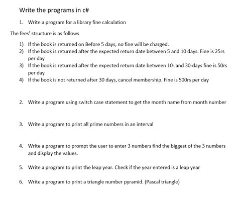 Solved Write The Programs In C 1 Write A Program For A