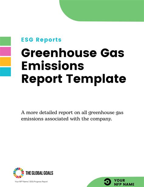 Greenhouse Gas Emissions Report Template Esg Reports Templates