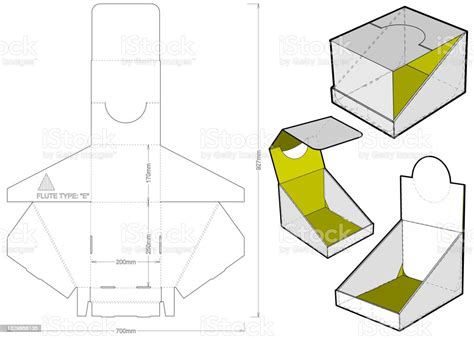 카운터 디스플레이 스탠드 및 다이 컷 패턴 Eps 파일은 전체 스케일이며 완벽하게 작동합니다 실제 골판지 생산을 위해