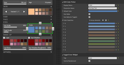 Hdr Color Picker Selecting Custom Hdr Colors With Intensity And Alpha Character Editor