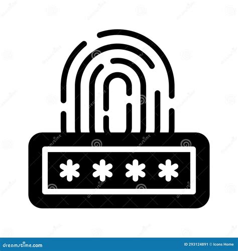 Fingerprint Cyber Security Icon Digital Security Authentication Concept Stock Illustration