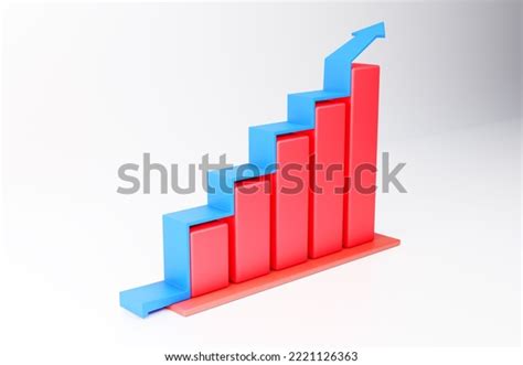 3d Rendered Red Graph Empty Room Stock Illustration 2221126363