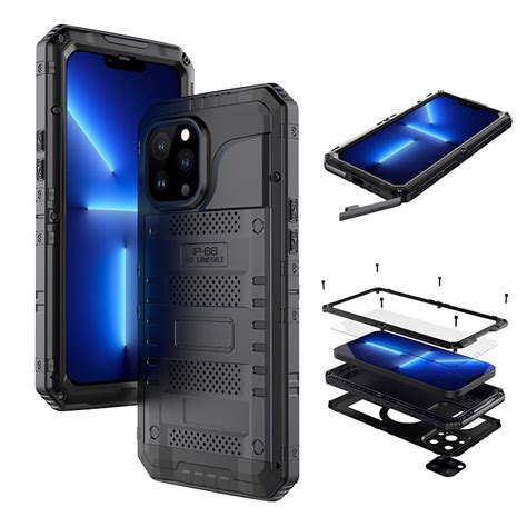 Iphone 12 Case Heavy Duty Metal Full Body Protection Waterproof Phone