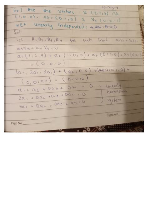 Linearly Independent And Dependent Vectors Ex Are The Vectors V 2 2 3 V2 1 0 V3 0 1 0