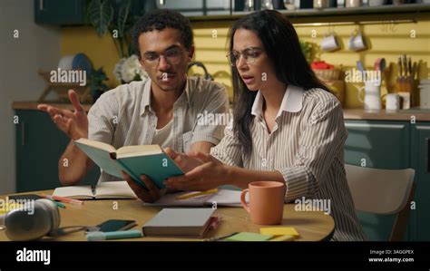 Two Gen Z Teens African American Guy Indian Girl University Students