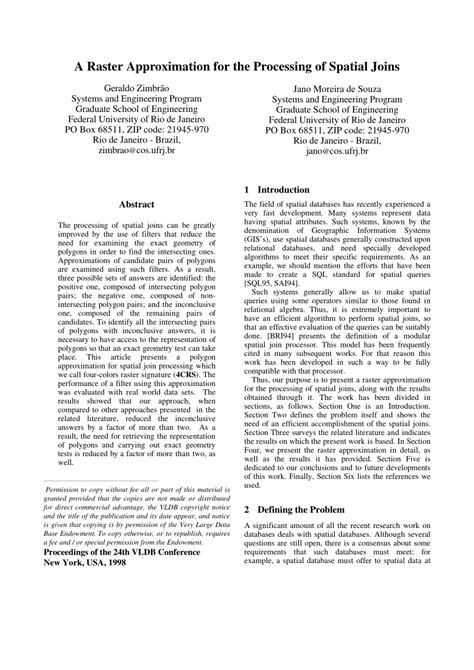 Pdf A Raster Approximation For The Processing Of Spatial Joins
